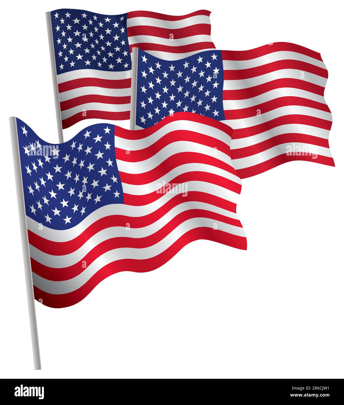 USA 3d flag. Vector illustration. Isolated on white Stock Vector Image ...