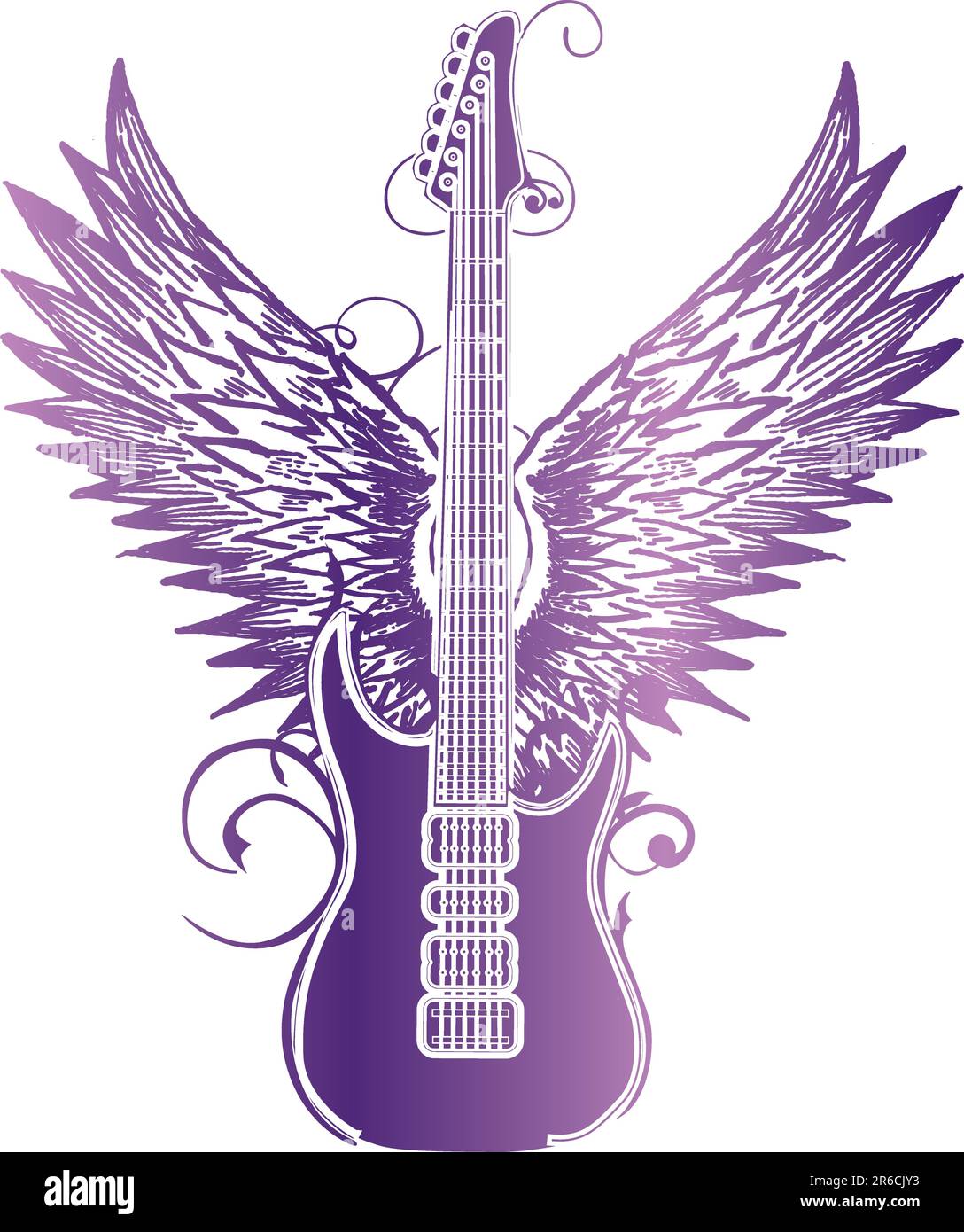 Guitar wing tribal Stock Vector Image & Art - Alamy