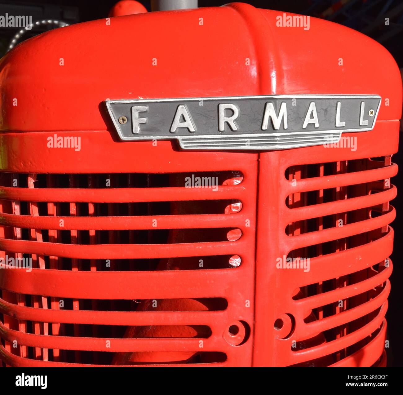 International Harvester Farmall vintage tractor red grille Stock Photo ...