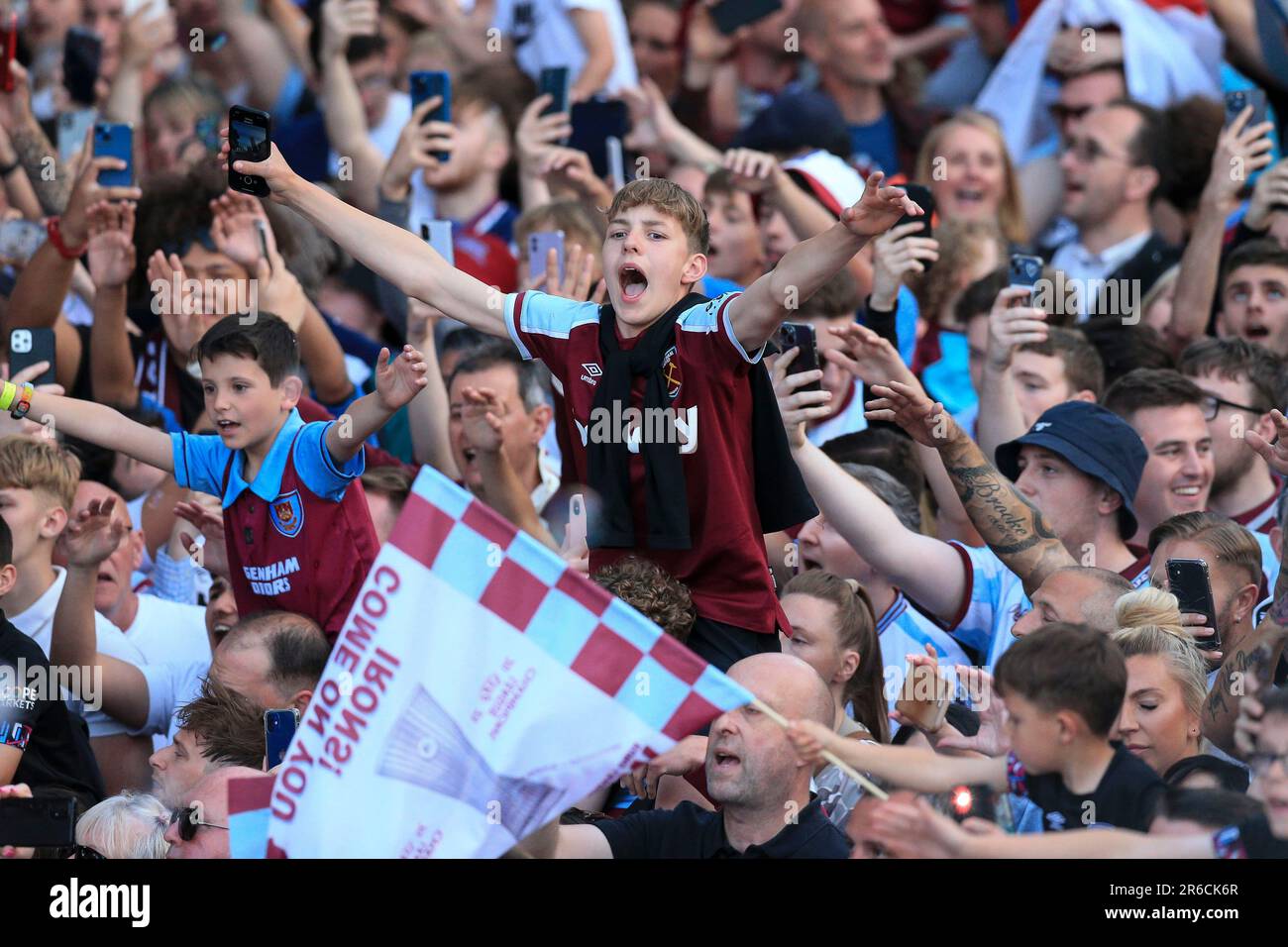 London, UK. 08th June, 2023. West Ham United fans during the West Ham ...