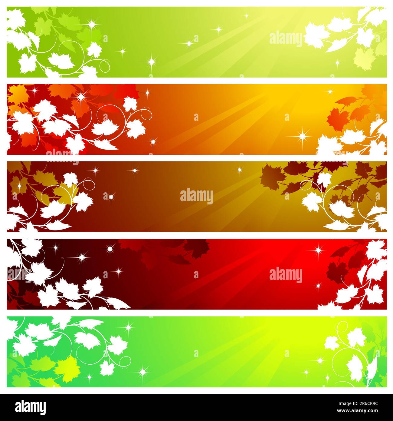 Set of five banners with vine, Clipping Mask Stock Vector Image & Art ...