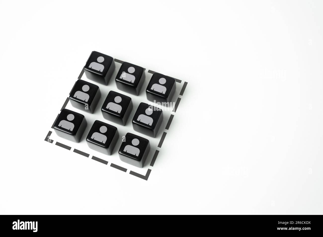 Team of workers surrounded by a border. Discipline and teamwork ...