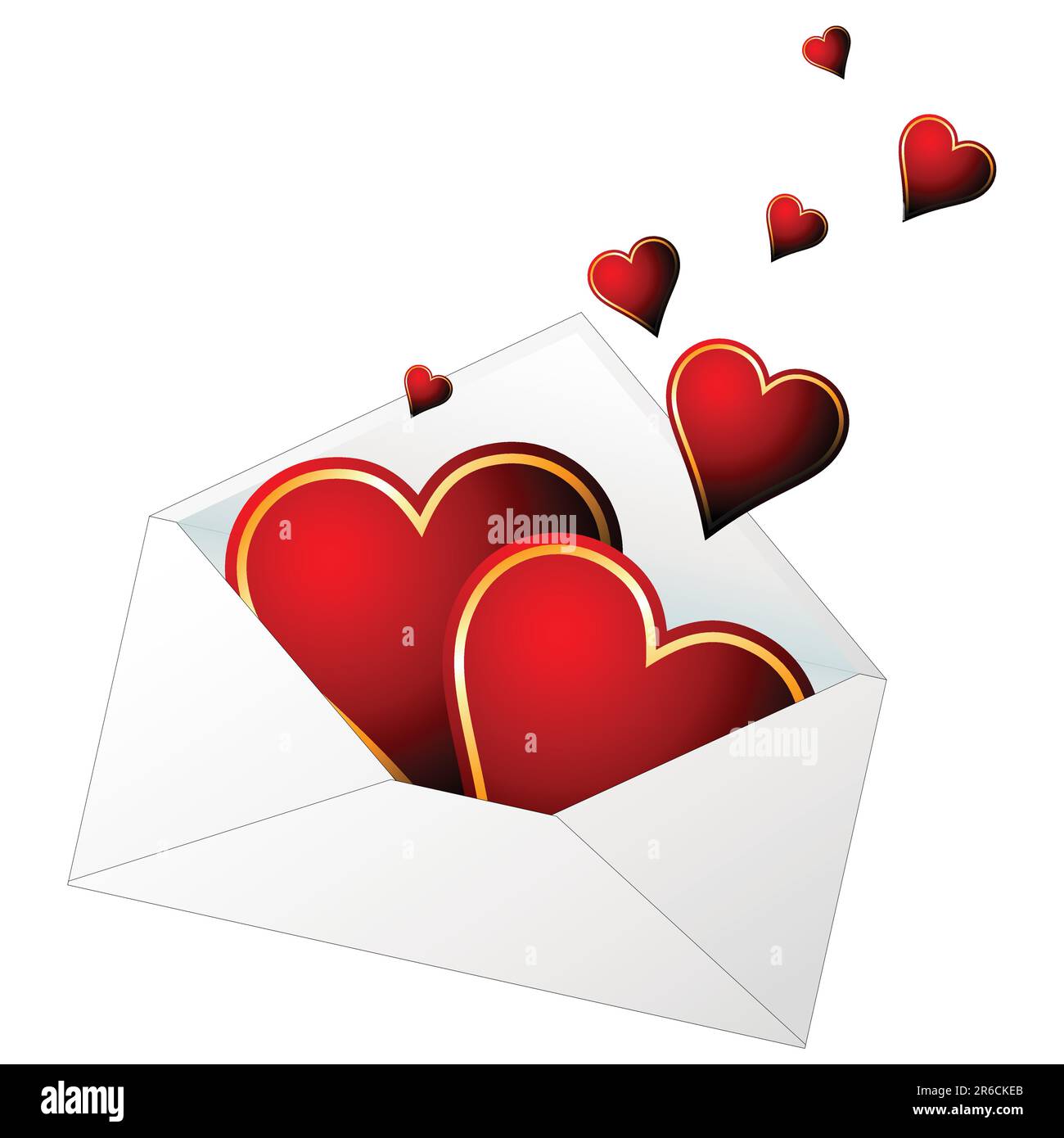 Envelope mail heart pattern Stock Vector Images - Alamy