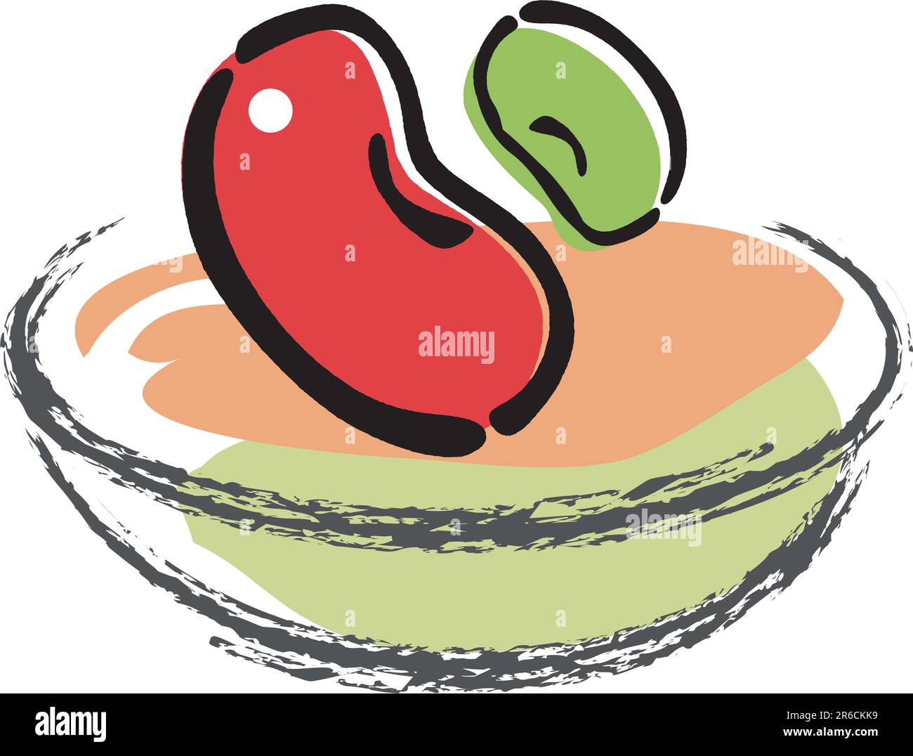 A icon for red bean & green bean in a bowl, vector, illustration Stock ...