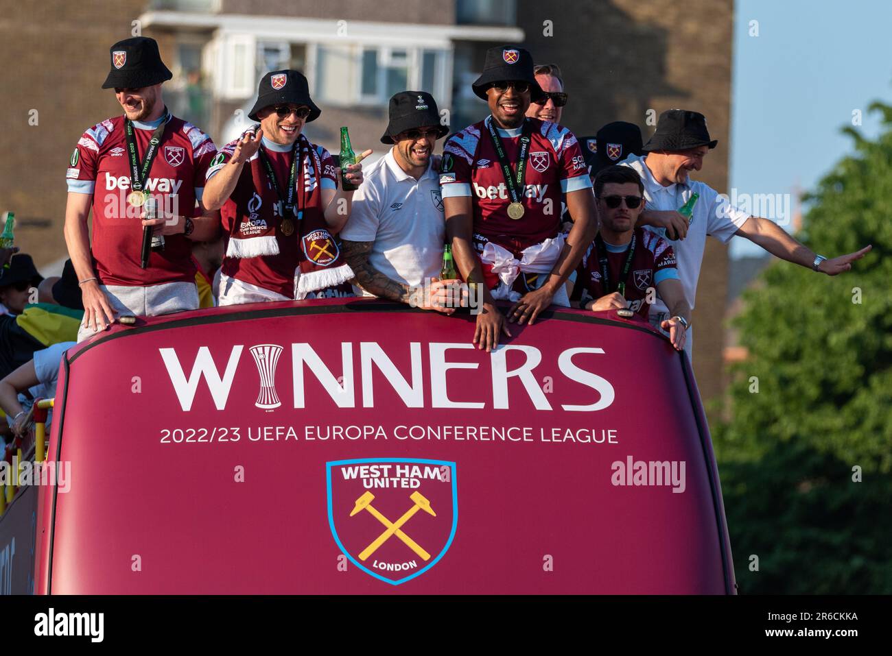 Newham, London, UK. 8th Jun, 2023. The players and staff of West Ham ...