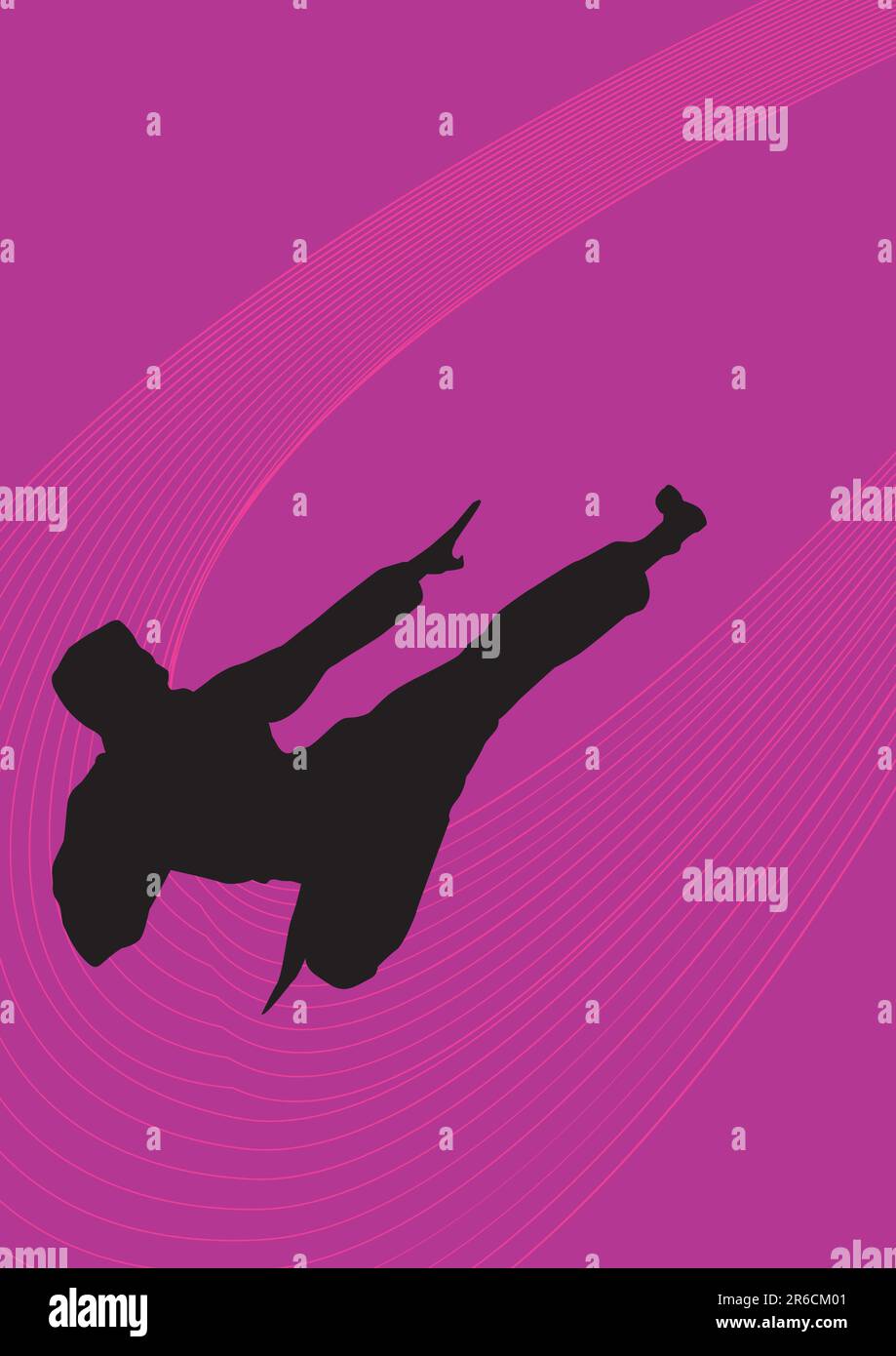 illustration, vector for a sport game background, karate Stock Vector ...