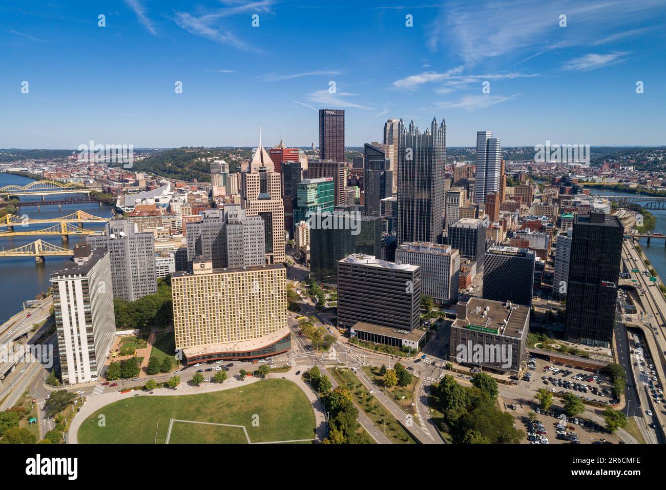 Pittsburgh Cityscape and Business District, Downtown in Background ...