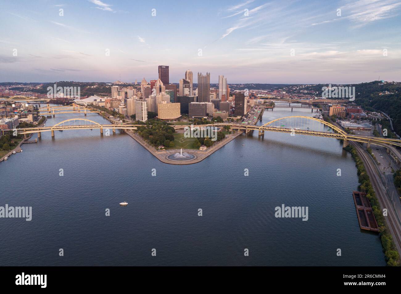 Aerial view of Pittsburgh, Pennsylvania. Business district Point State ...