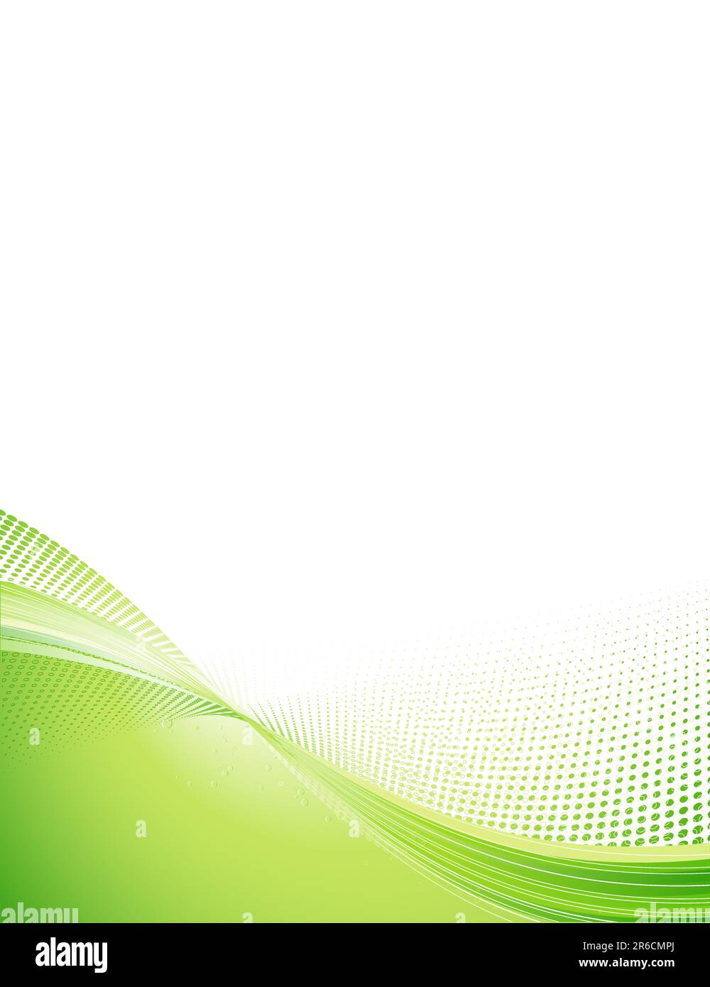 Vector Illustration of green abstract techno background made of dots and curved lines. Great for ...