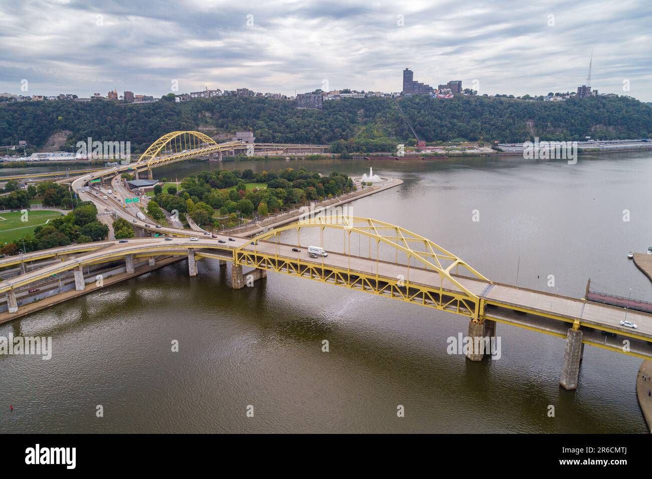 Fort Duquesne Bridge and Allegheny River in Pittsburgh, Pennsylvania ...