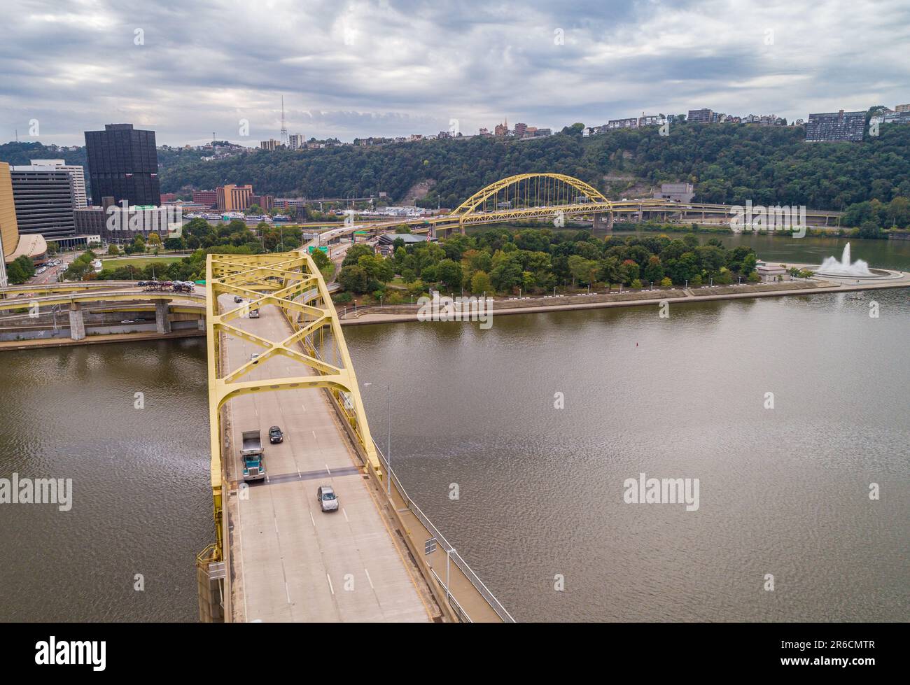 Fort Duquesne Bridge and Allegheny River in Pittsburgh, Pennsylvania ...