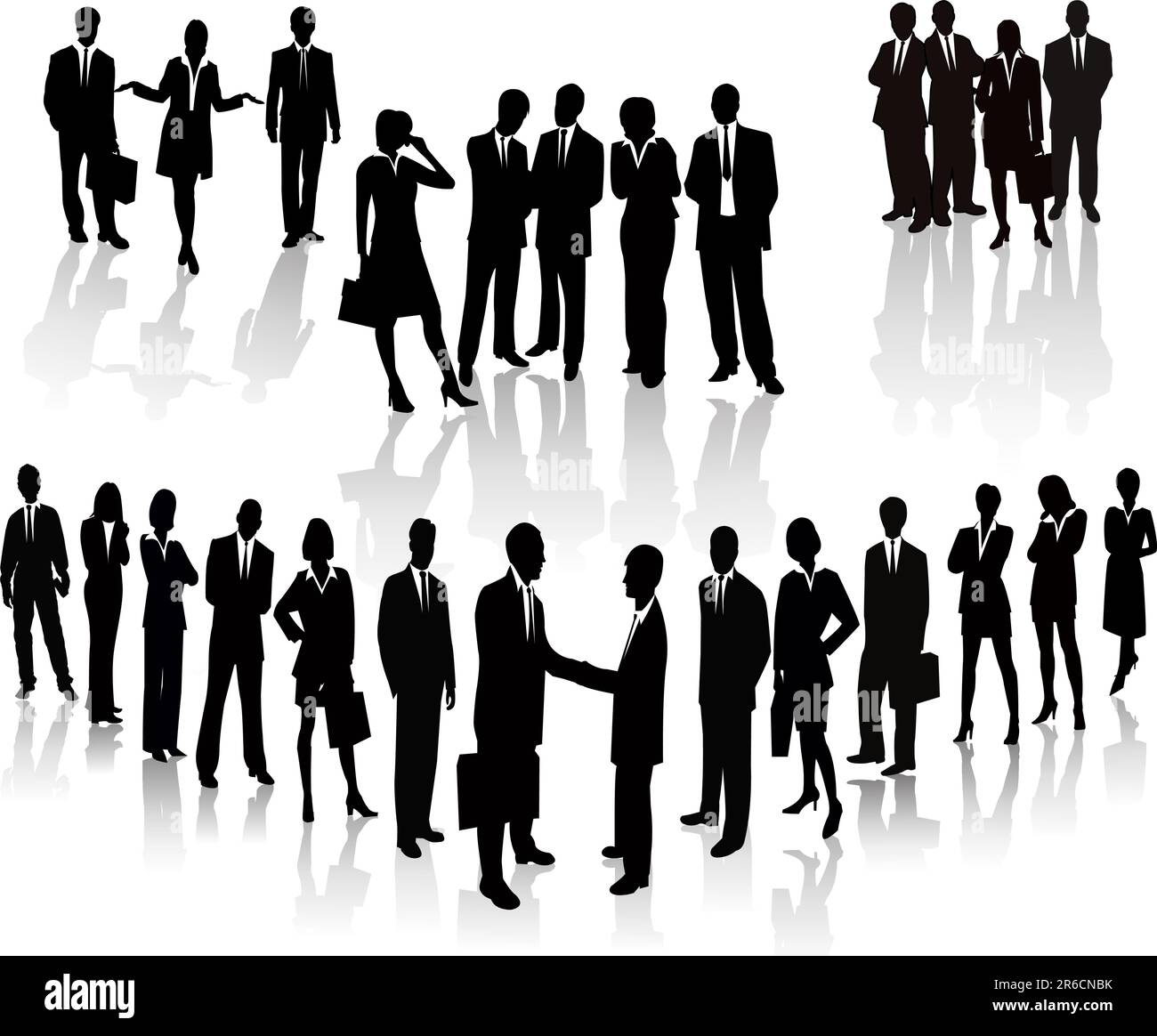 Business People - vector silhouette illustration Stock Vector Image ...