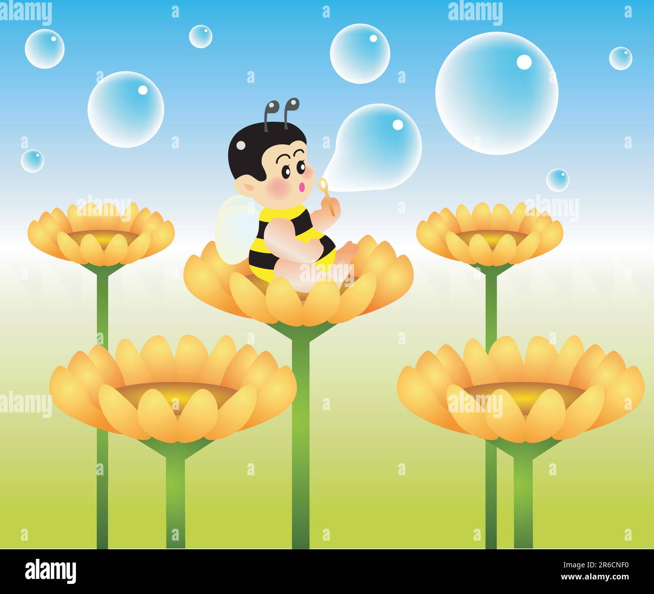 Blowing bubbles cartoon hi-res stock photography and images - Alamy