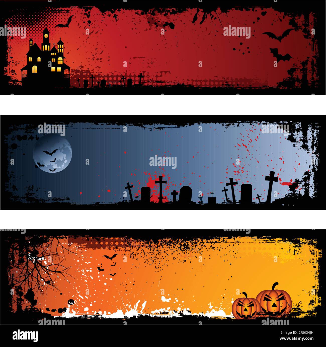Three different spooky Halloween backgrounds Stock Vector Image & Art ...