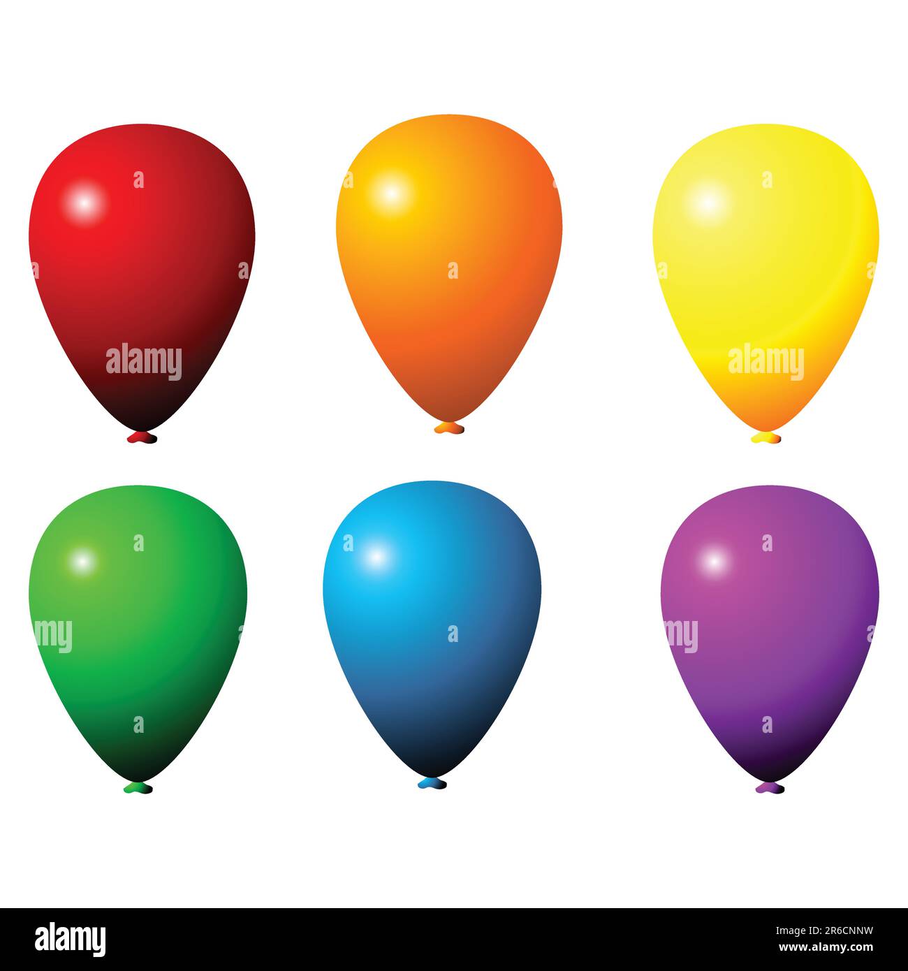 Party balloons of different colors isolated over white background Stock ...