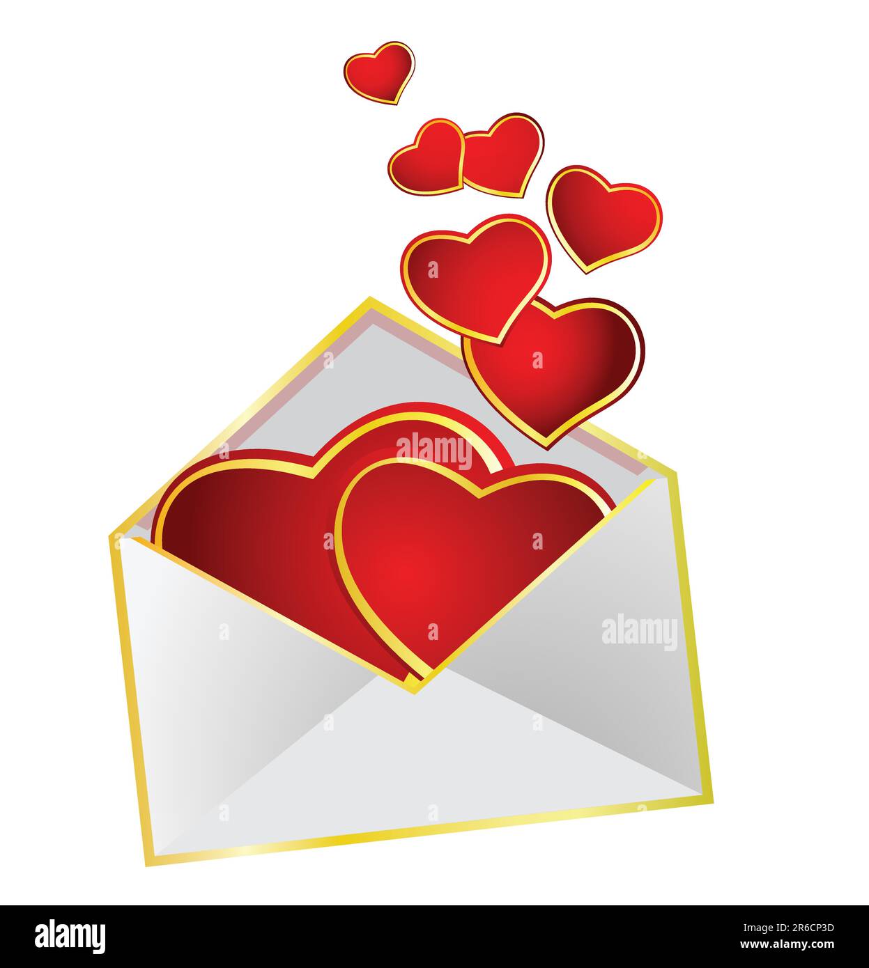 Vector illustration. Love hearts sent by mail in an envelope Stock ...