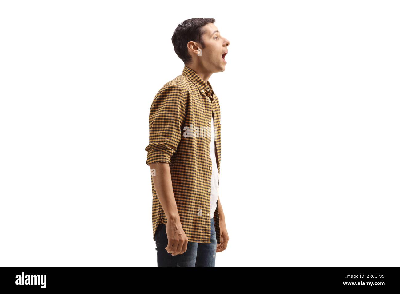 Man mouth open side profile hi-res stock photography and images - Alamy