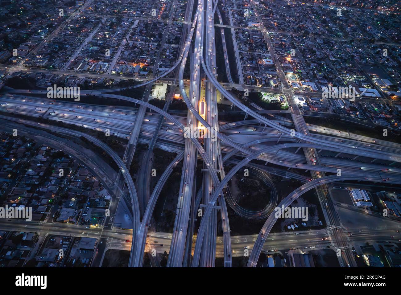 Los angeles interchange in dusk hi-res stock photography and images - Alamy