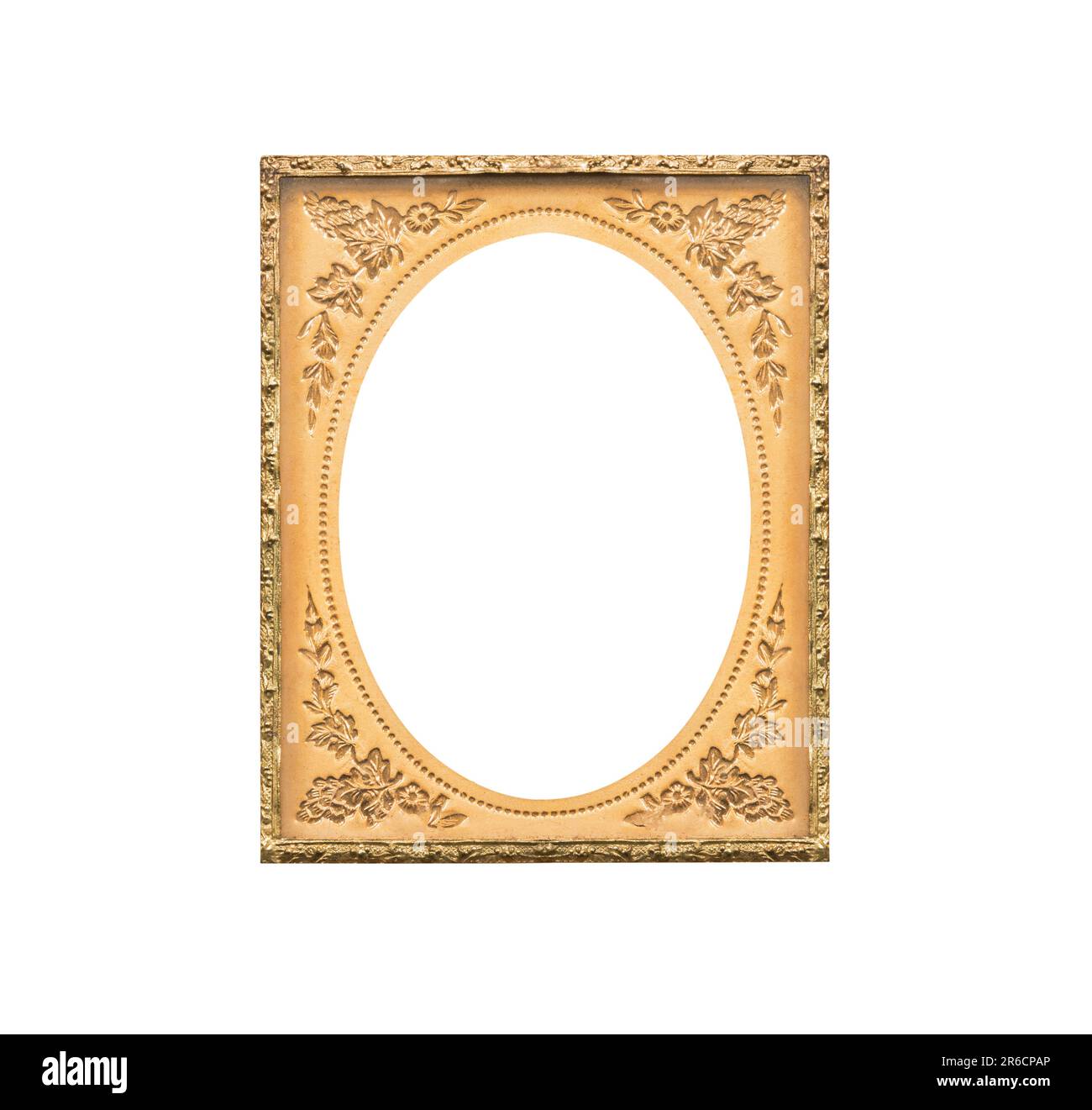 Antique Victorian tintype oval photo holder frame isolated with cut out ...