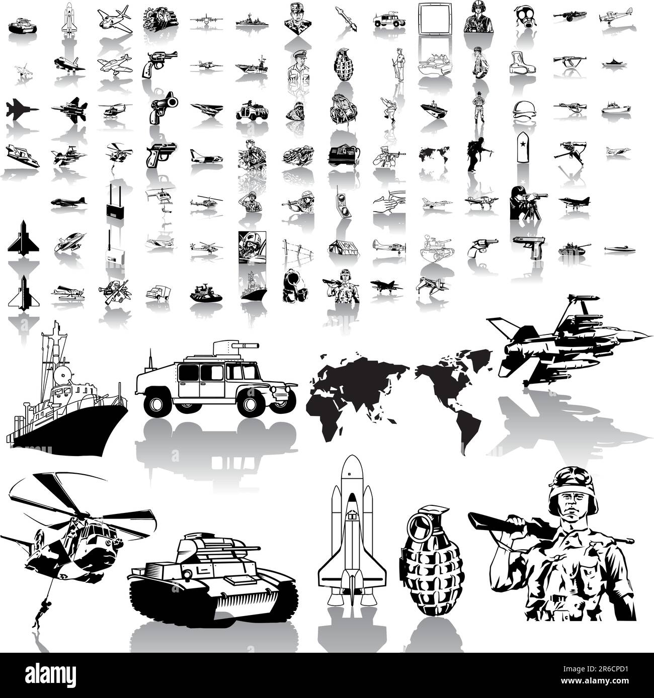 Army set of black sketch. Part 1. Isolated groups and layers Stock ...
