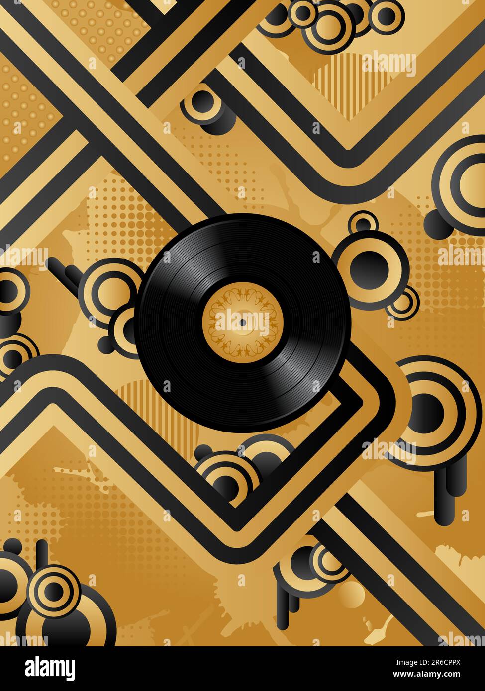 Abstract vector retro background with the vinyl dis Stock Vector Image ...