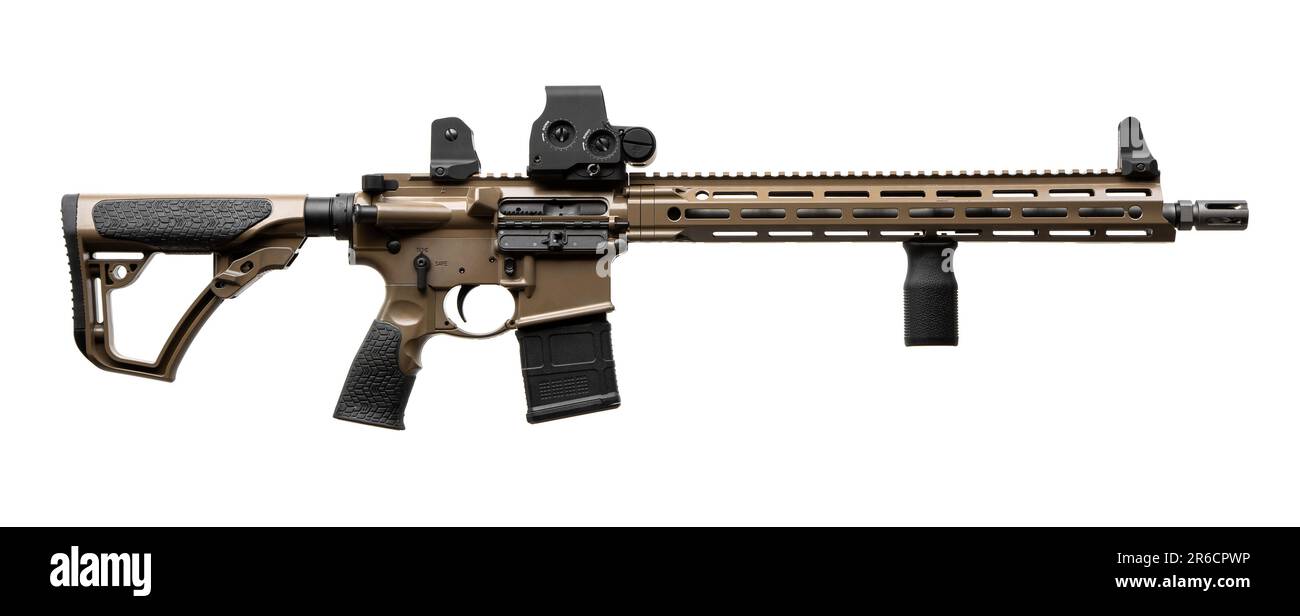 Modern automatic rifle isolated on white background. Weapons for police ...