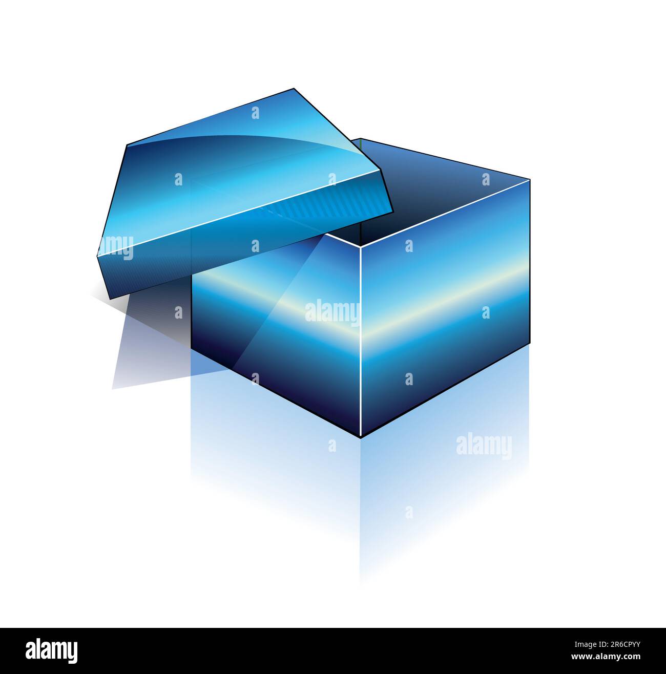 3D Box with reflection, Shadow and space for text or image Stock Vector ...