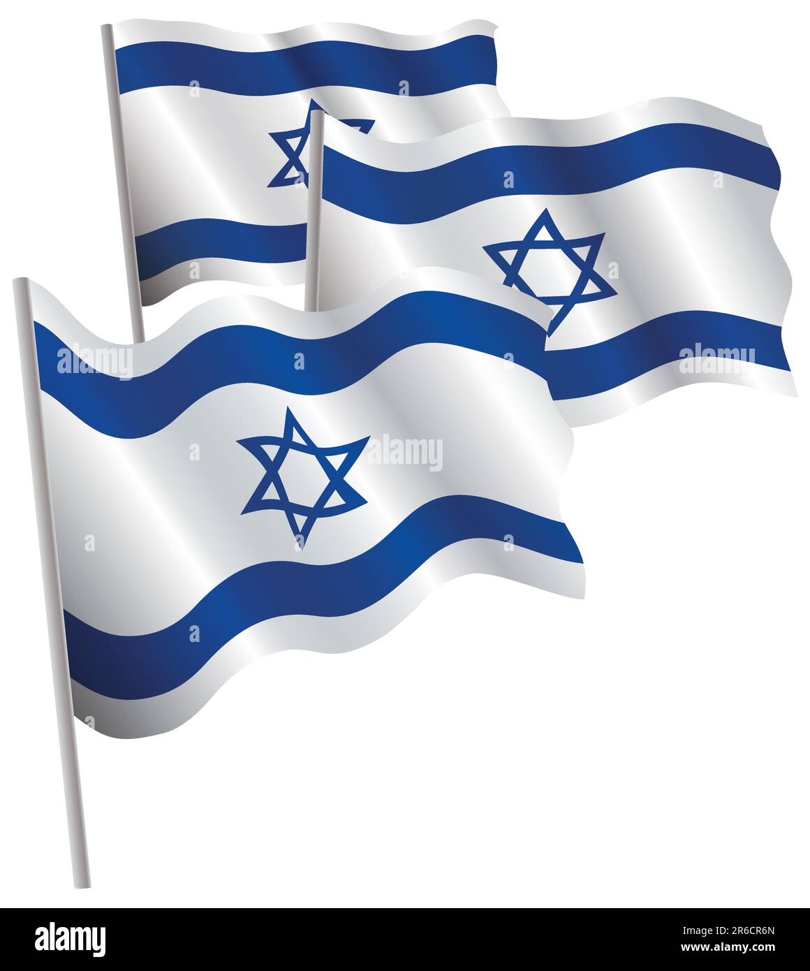 Israel 3d flag. Vector illustration. Isolated on white Stock Vector ...