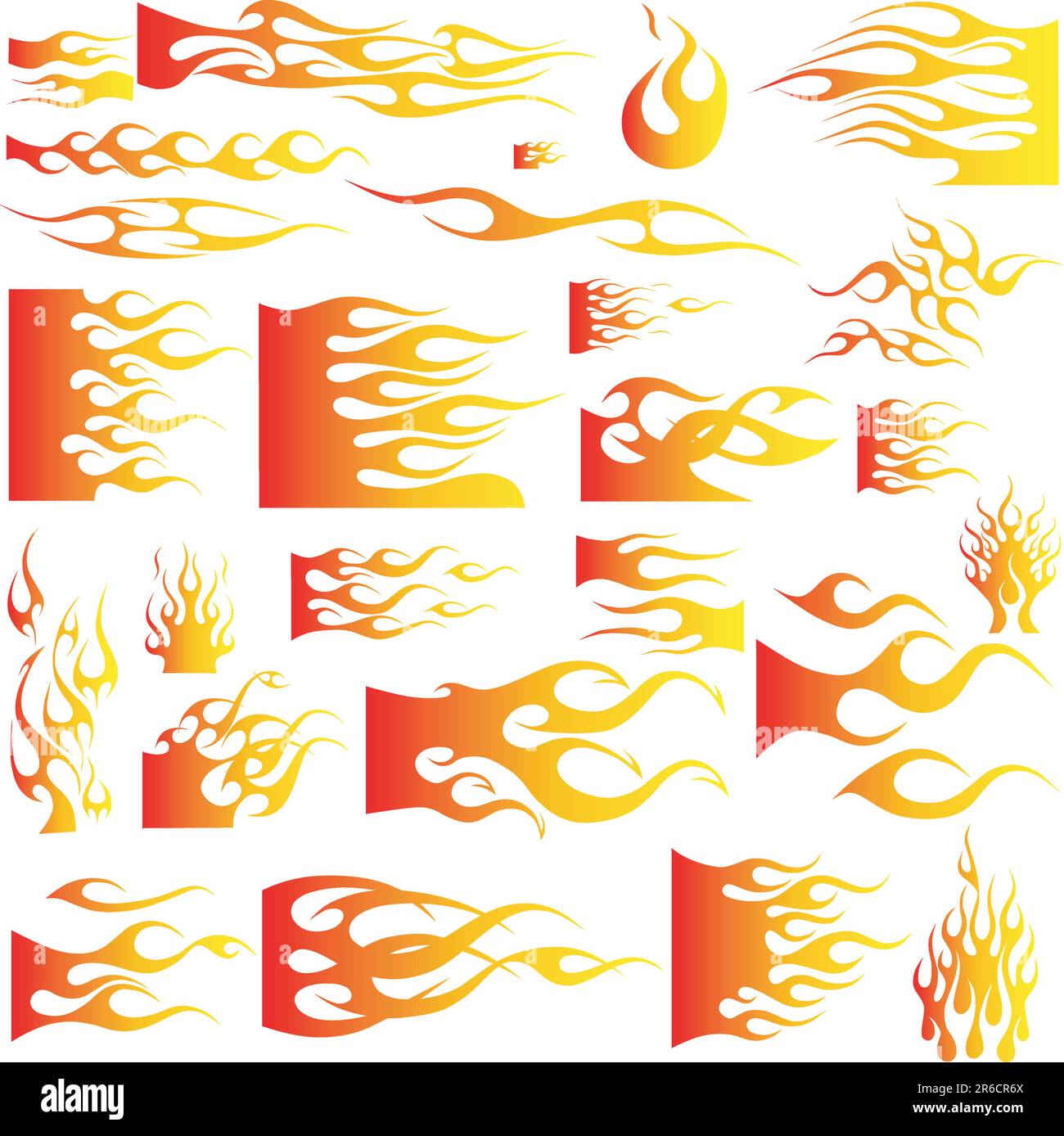 Orange yellow red flames Stock Vector Images - Alamy