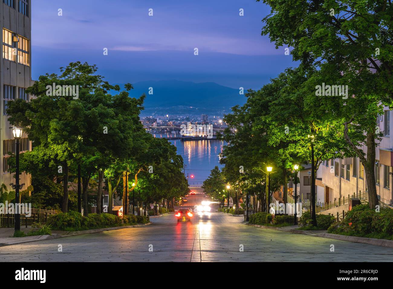 scenery of Hachiman zaka Slope at Hakodate, Hokkaido, Japan Stock Photo ...