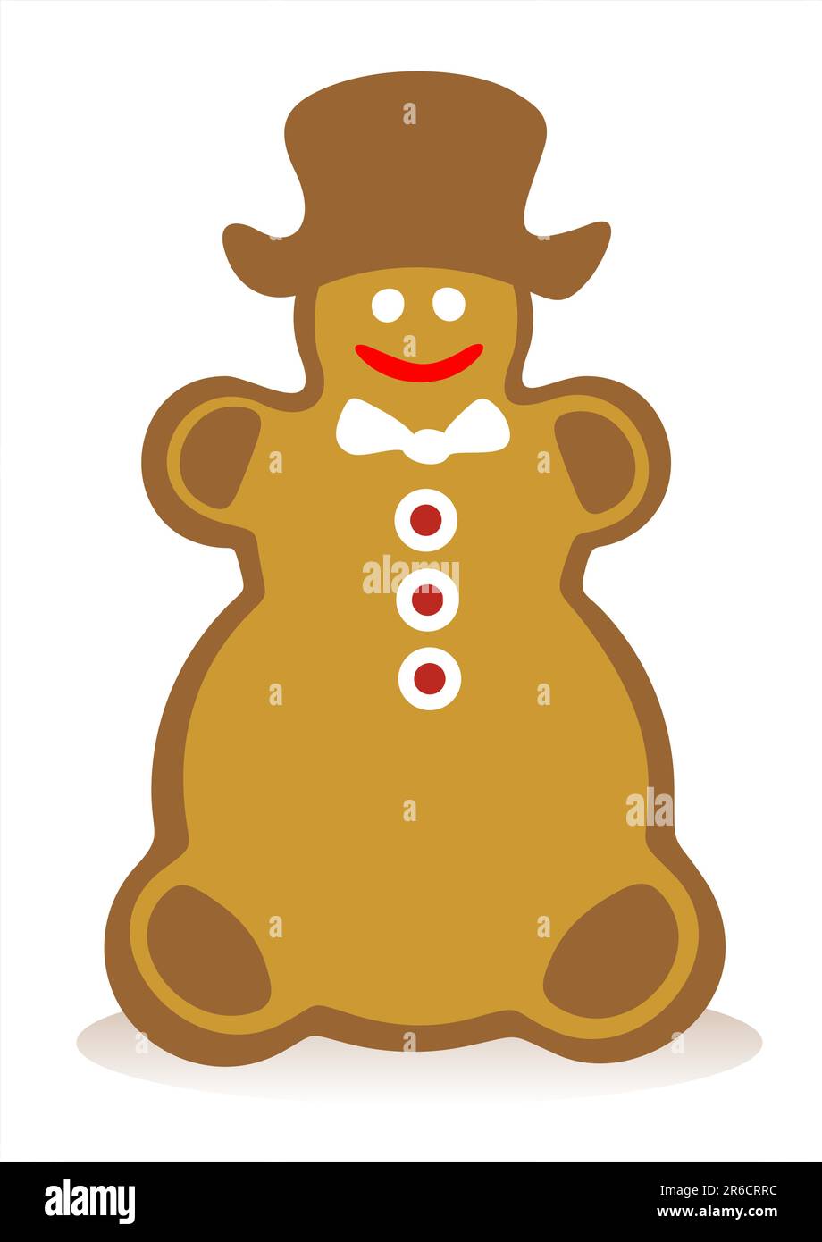 Gingerbread snowball and his shadow on a white background Stock Vector ...