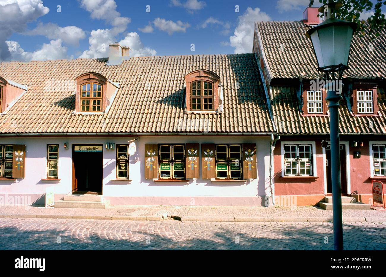 Shops in old town Klaipeda, Lithuania Stock Photo - Alamy