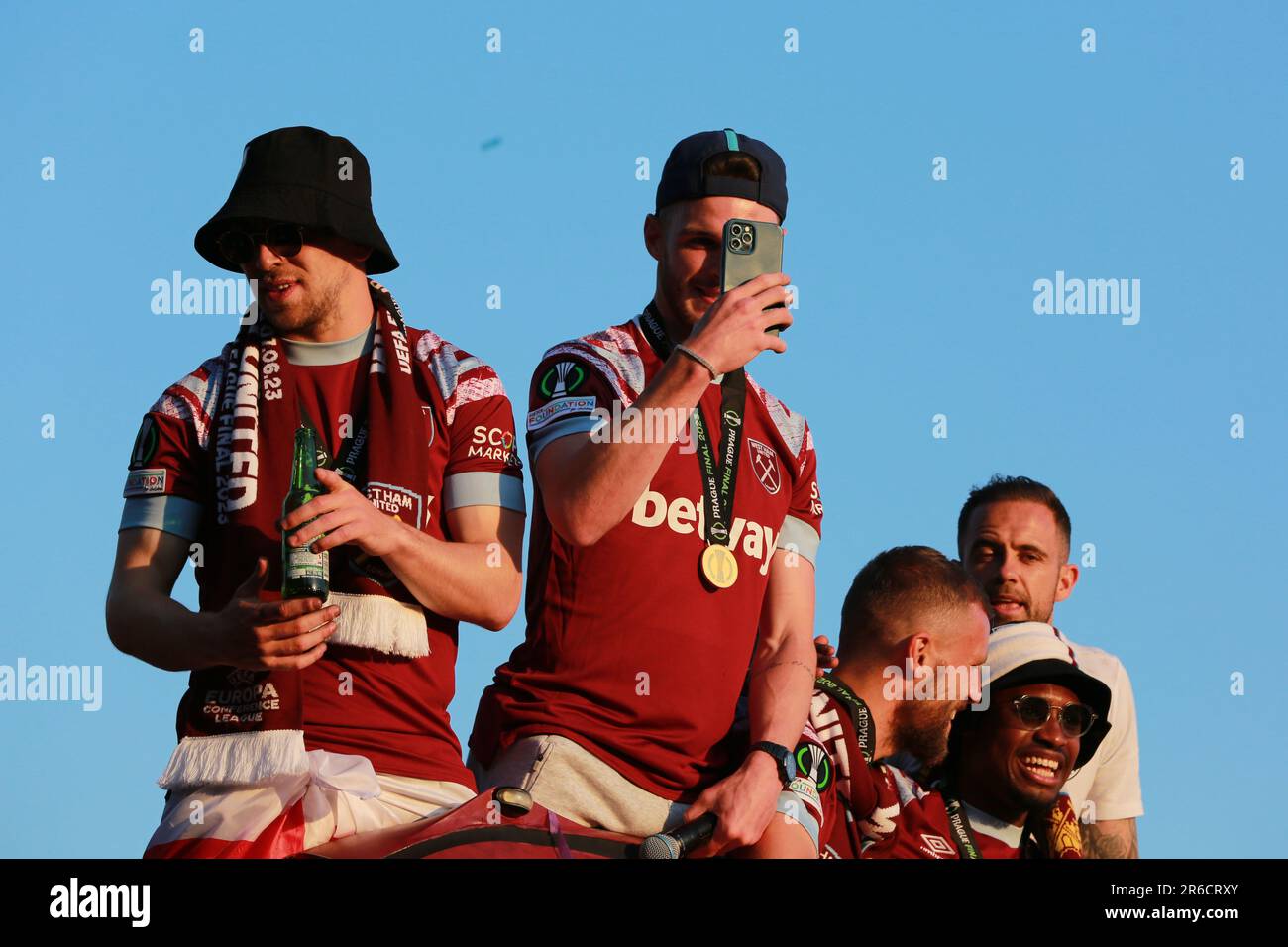 West ham united uefa europa conference league trophy parade thursday hi ...