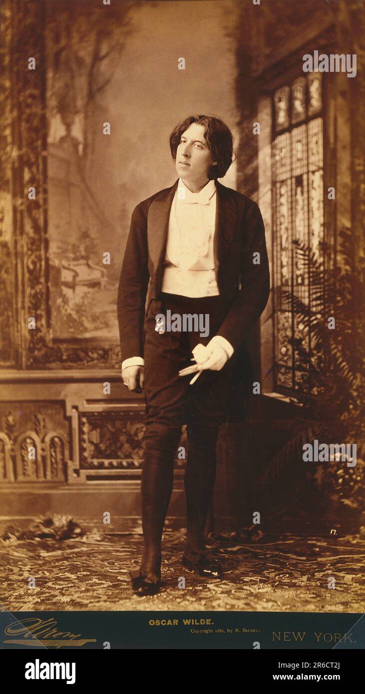 Oscar Wilde (1854-1900), Irish Poet and Playwright, full-length portrait, Napoleon Sarony, 1882 ...
