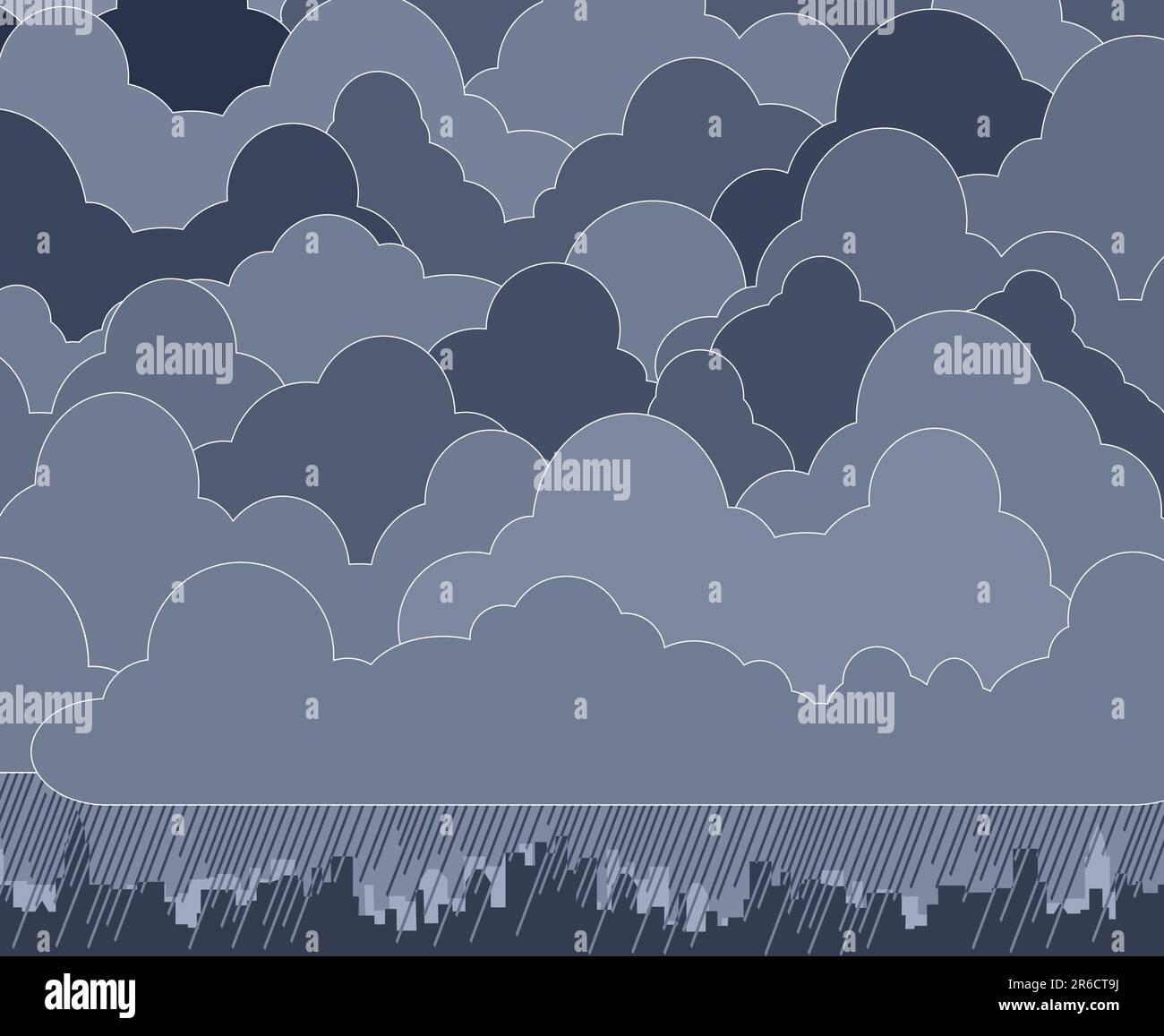 Editable vector illustration of clouds and rain Stock Vector Image ...
