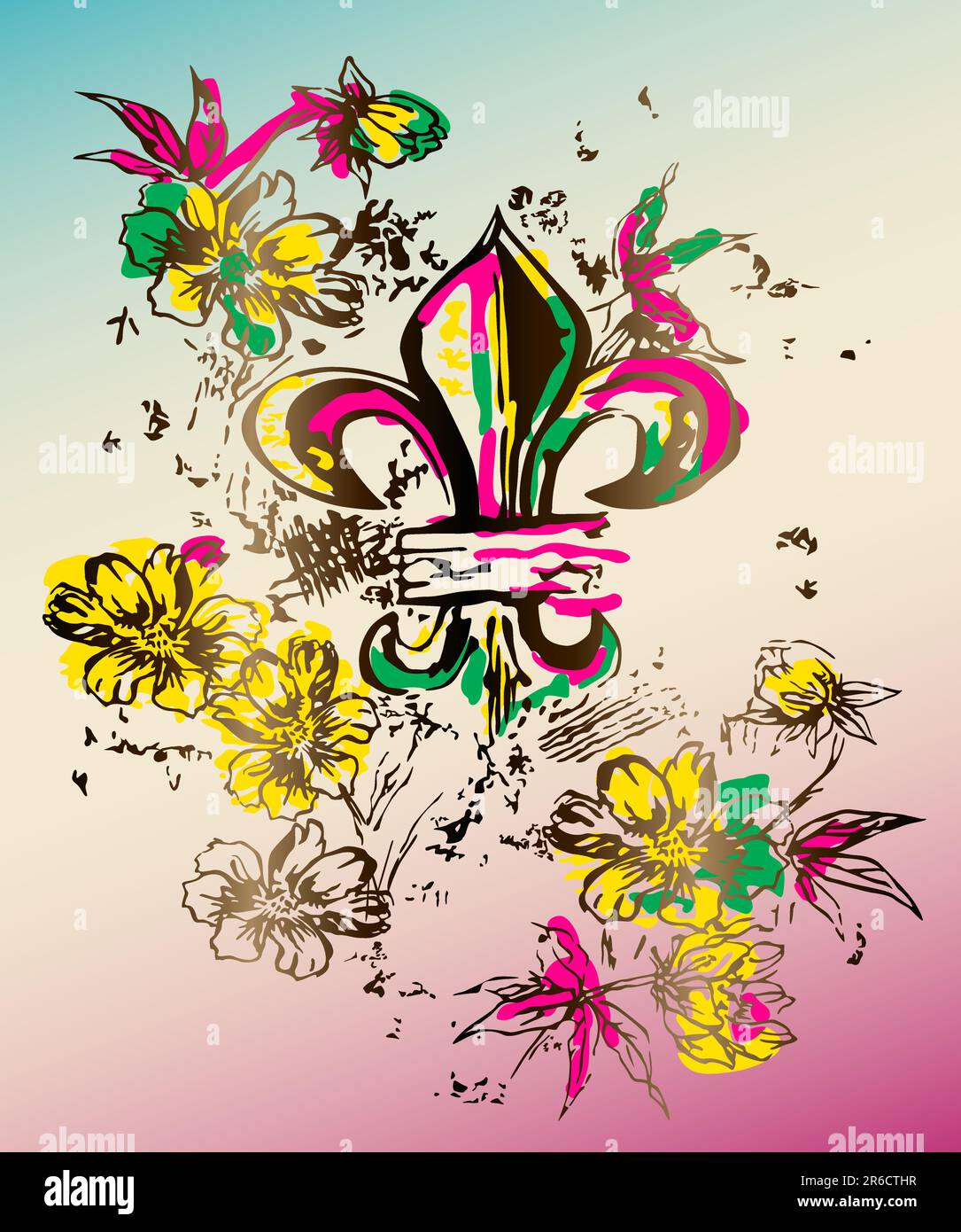Royalty symbol with flores graphic Stock Vector Image & Art - Alamy