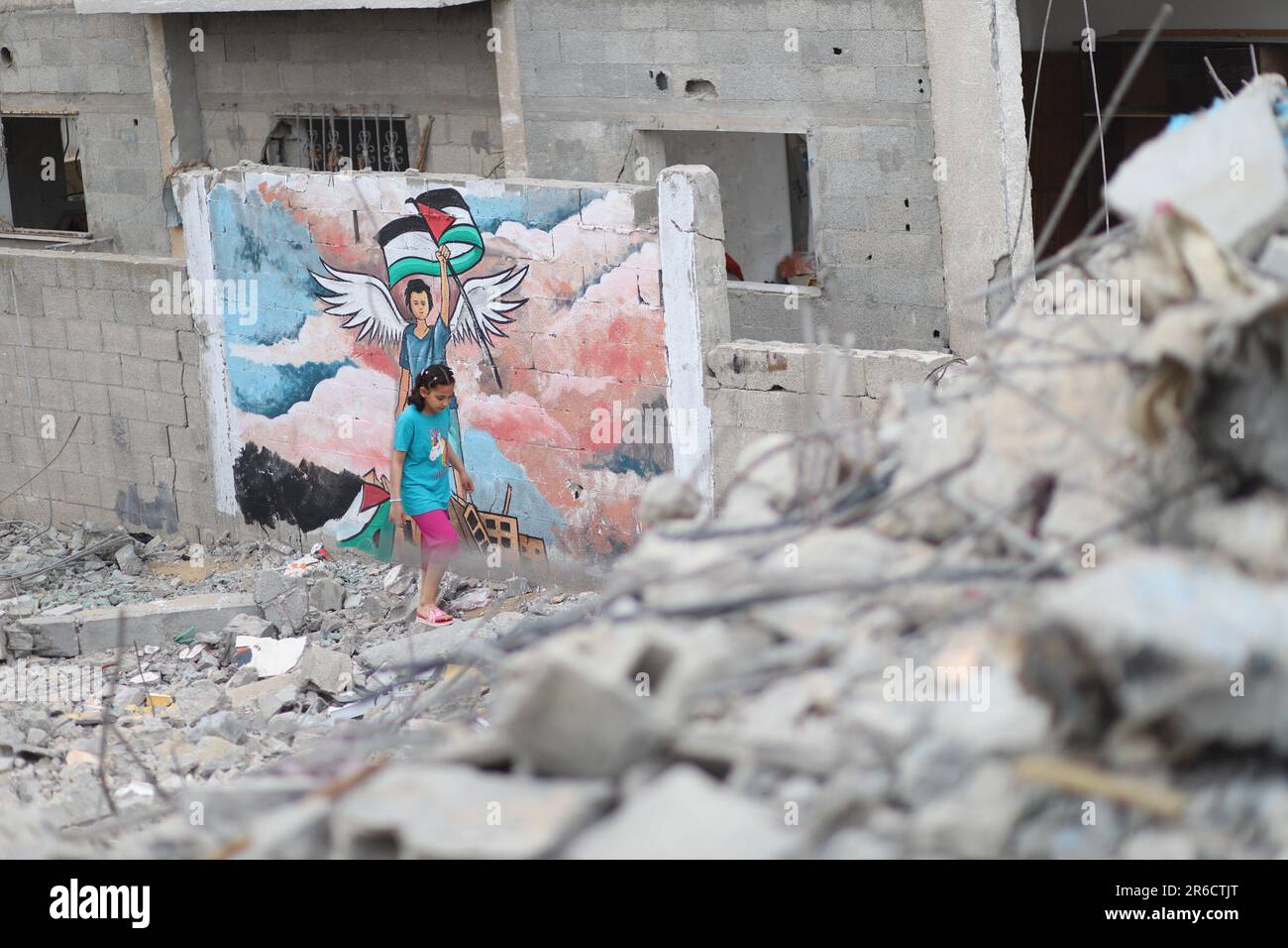 June 8, 2023, Deir al Balah, The Gaza Strip, Palestine: Murals on the ...