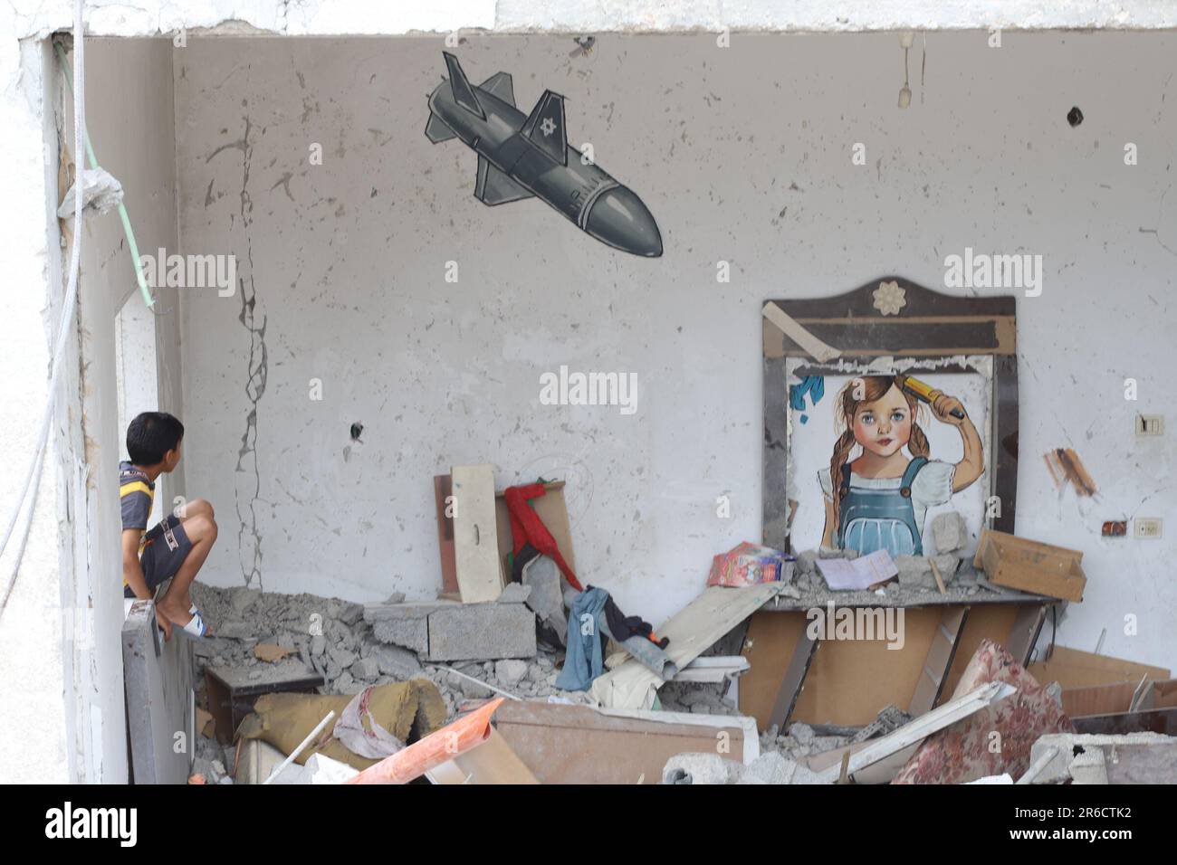 June 8, 2023, Deir al Balah, The Gaza Strip, Palestine: Murals on the ...