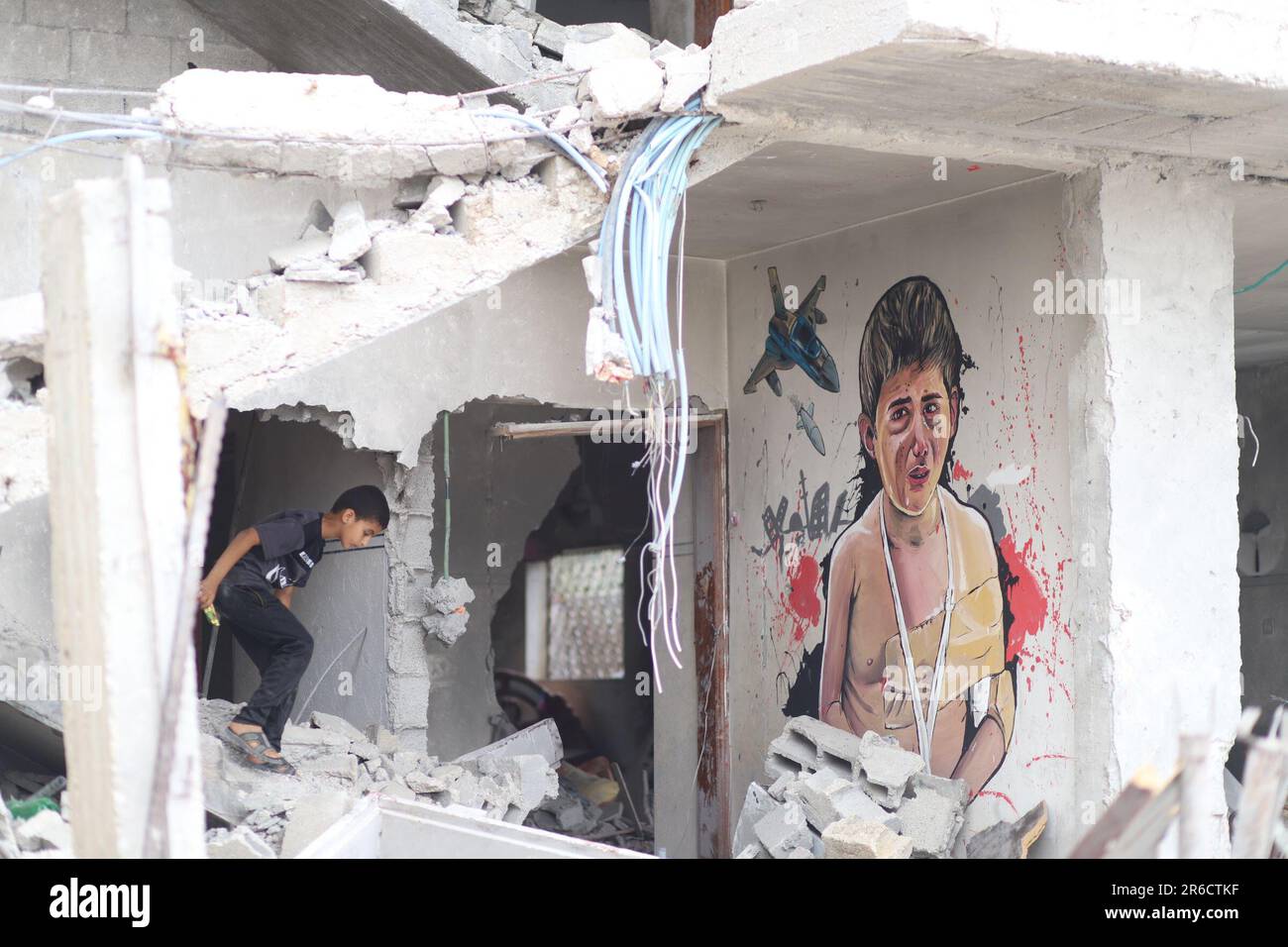 June 8, 2023, Deir al Balah, The Gaza Strip, Palestine: Murals on the ...