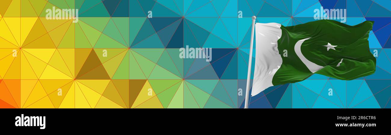 Pakistan flag waving in wind hi-res stock photography and images - Alamy