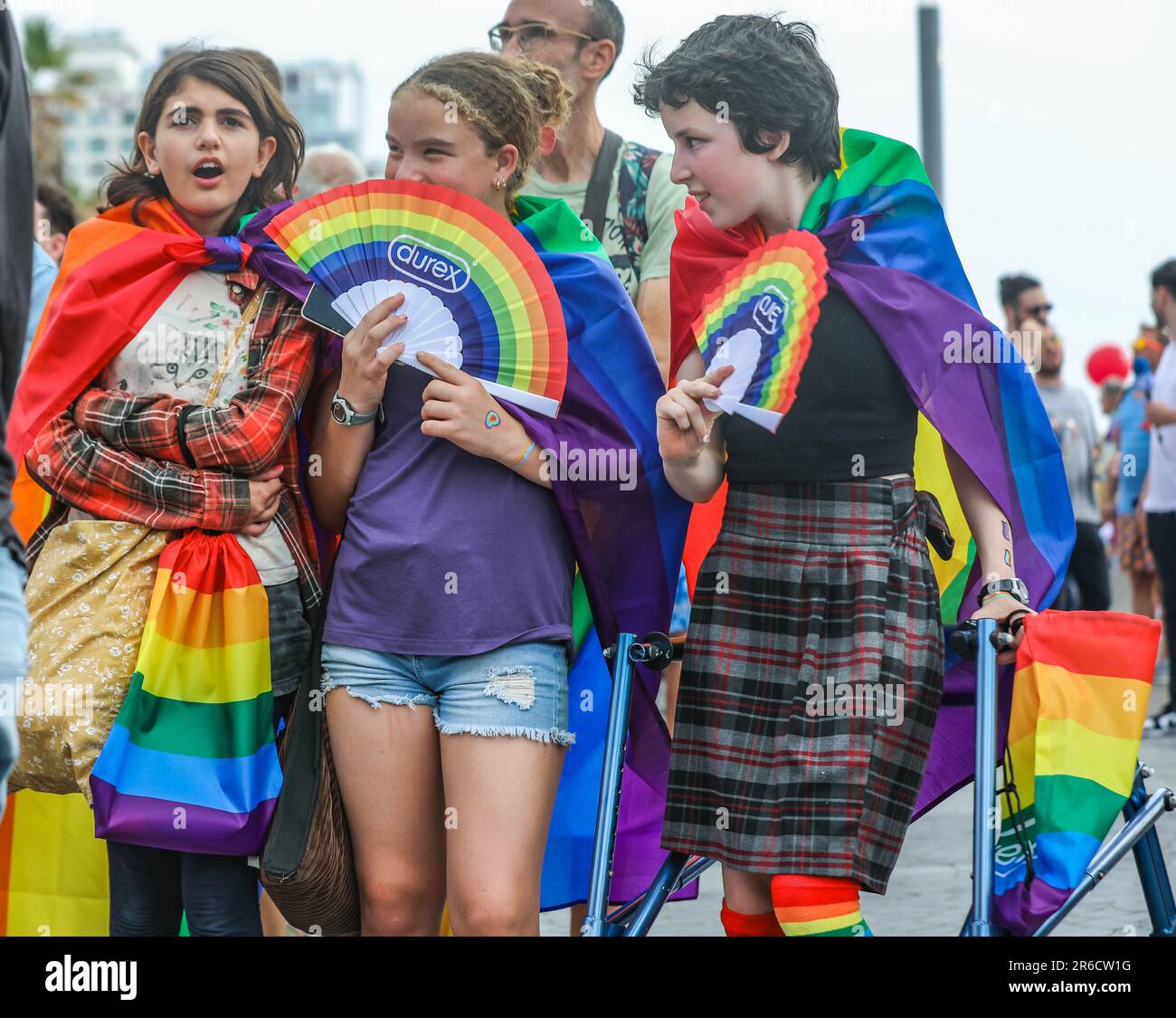 Tel Aviv, Israel. 8th June 2023. Three lovely, beautiful girls (about ...