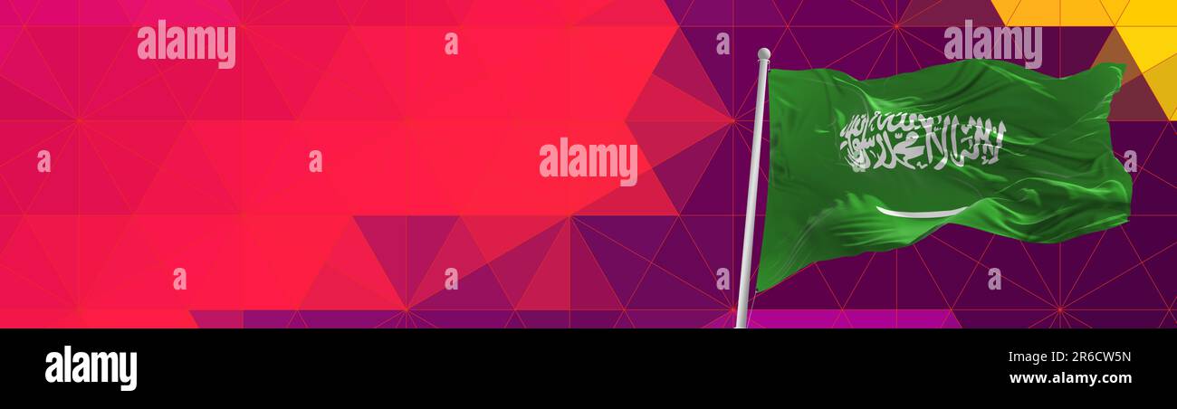 Large Saudi Arabia flag waving in the wind Stock Photo - Alamy