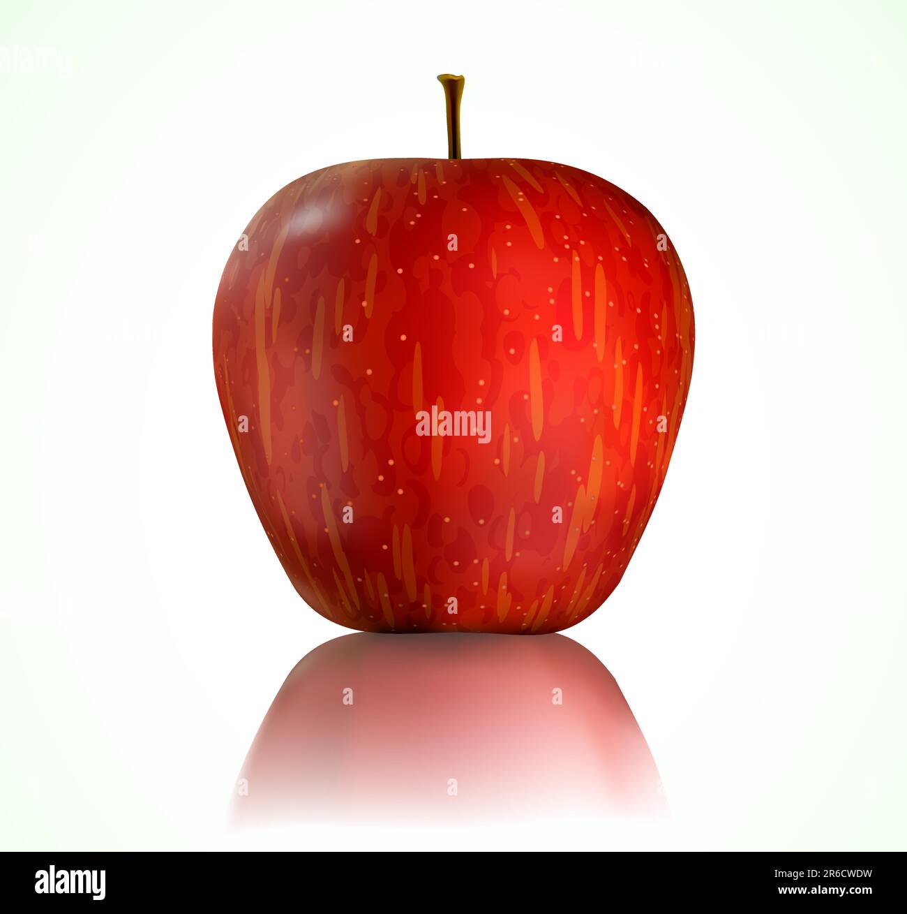 Vector illustration of detailed big shiny red apple Stock Vector Image ...