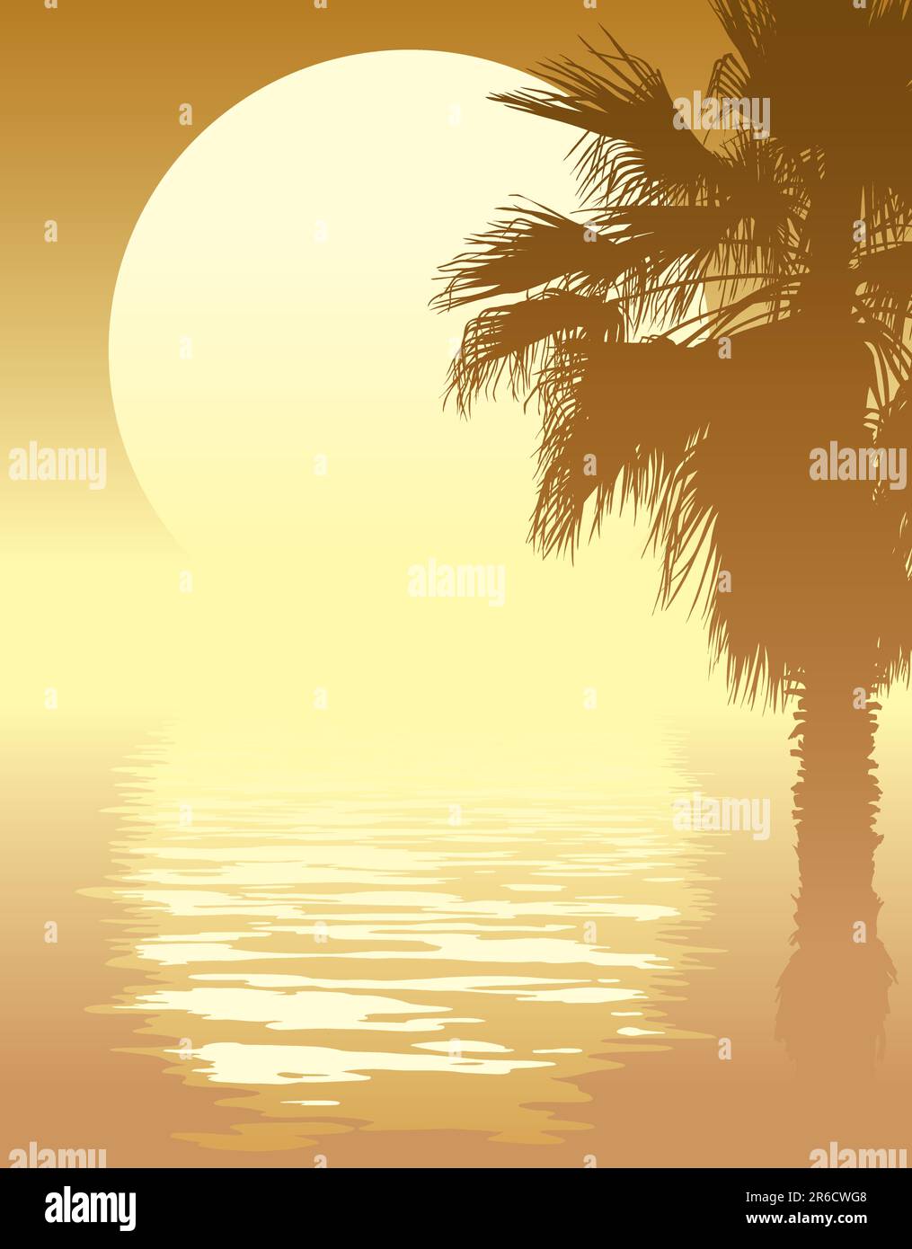 Reflection of palm trees Stock Vector Images - Alamy