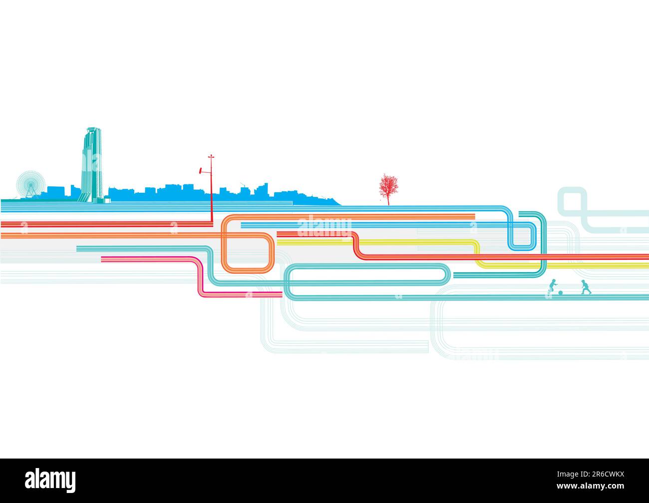 Vector illustration of color lines with style urban background Stock ...