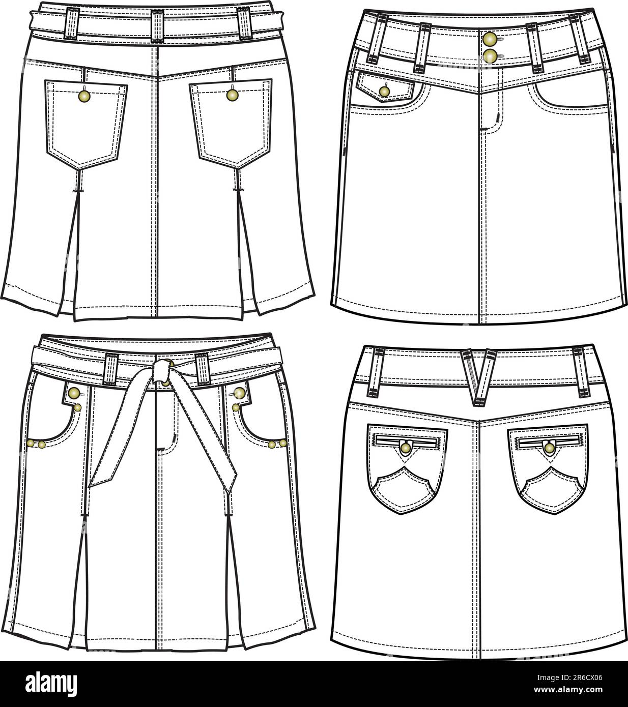 Skirt flat sketch Stock Vector Images - Alamy