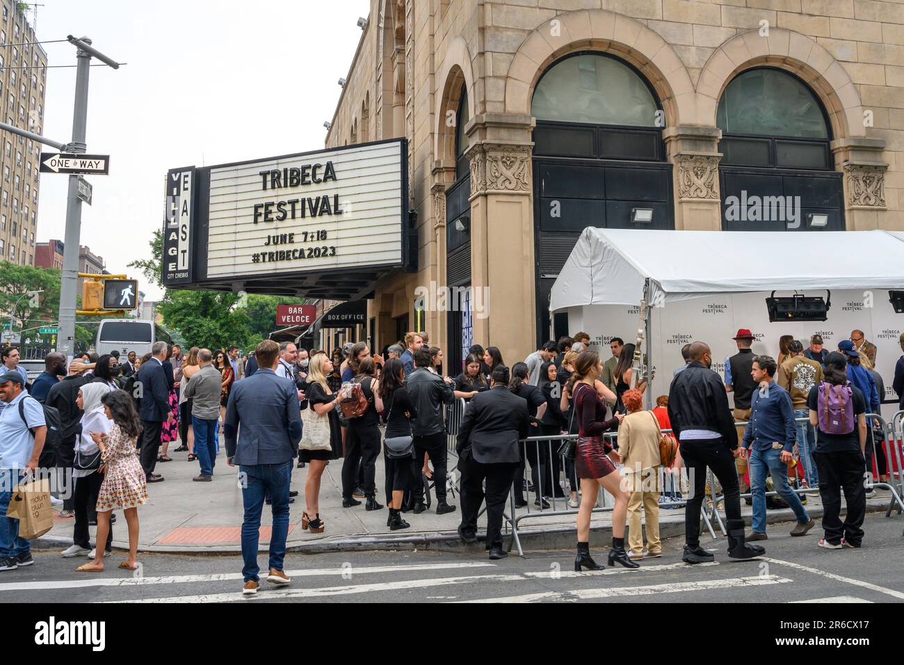 New York, USA. 8th June, 2023. People crowd the area around the Village ...