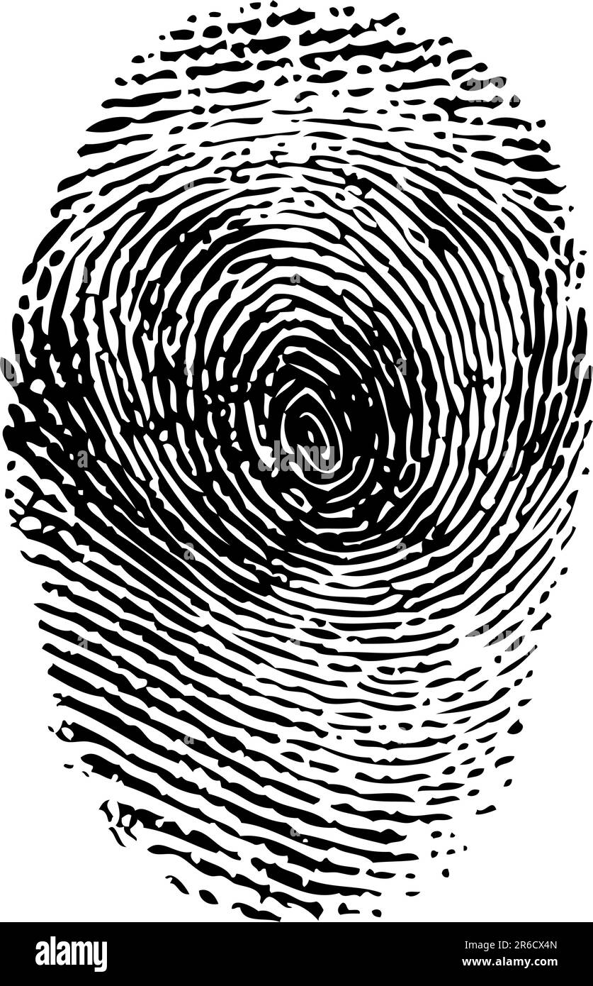 Fingerprint black on white vector illustration Stock Vector Image & Art ...