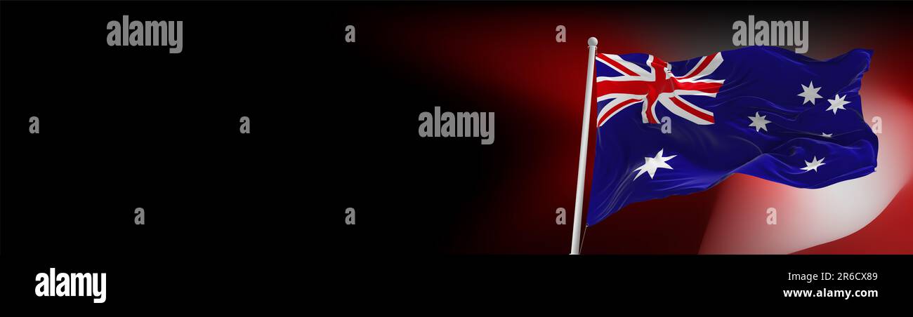 Large Australia flag waving in the wind Stock Photo - Alamy