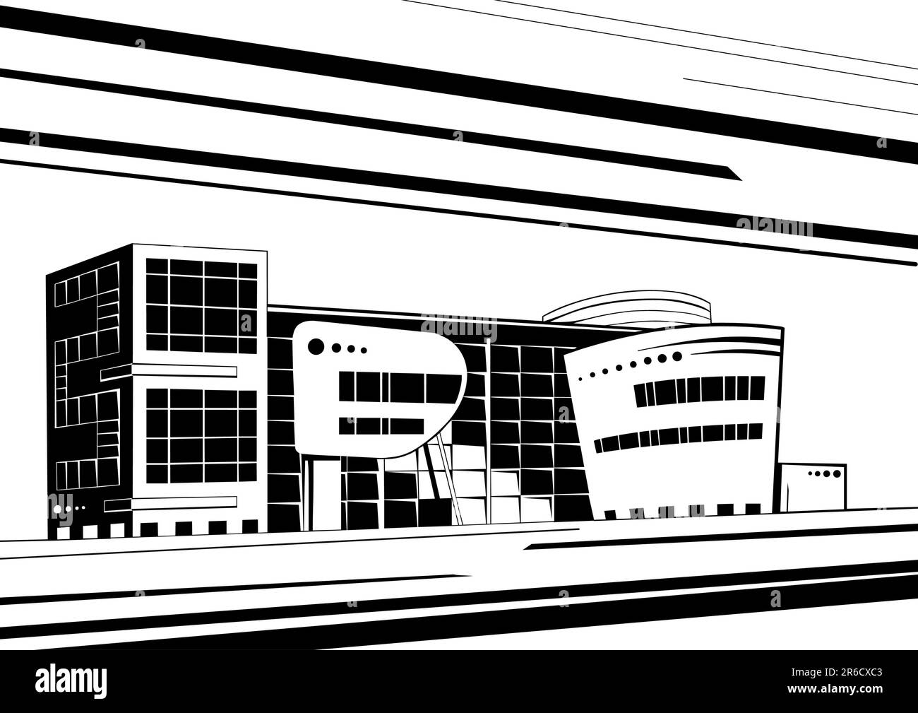 Modern building line design Stock Vector Images - Alamy